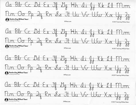 handwriting without tears cursive alphabet desk strips
