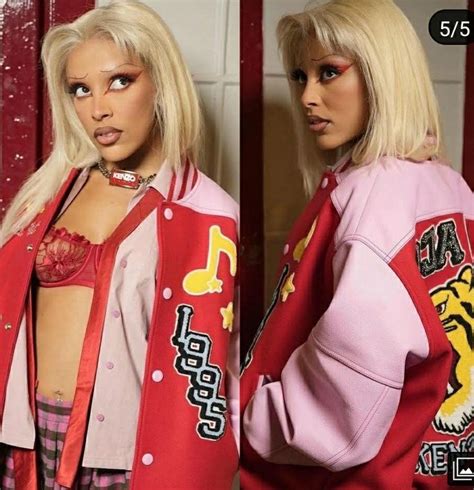 Doja Cat X Kenzo Look 2 Pic 3 Fashion Red Leather Jacket Kenzo