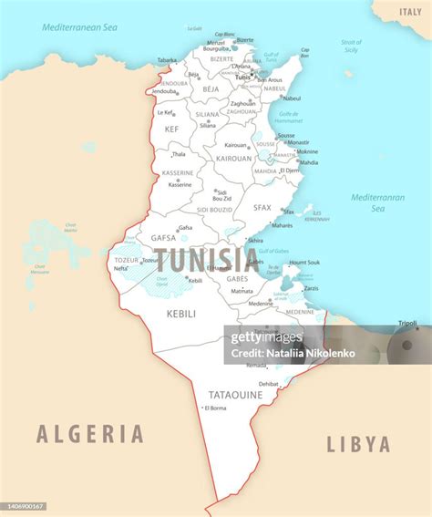 Large Detailed Map Of Tunisia With Cities And Towns 1412x2359