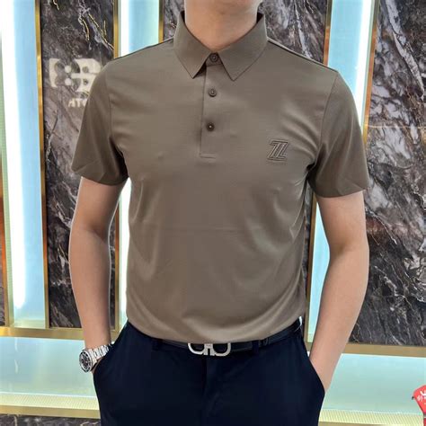 Zegna Solid Color Business Polo Shirt With Short Sleeves The Perfect