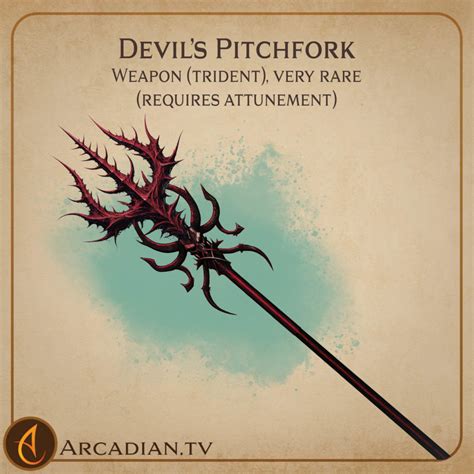 Devils Pitchfork New Dnd Magic Weapon Arcadian Media