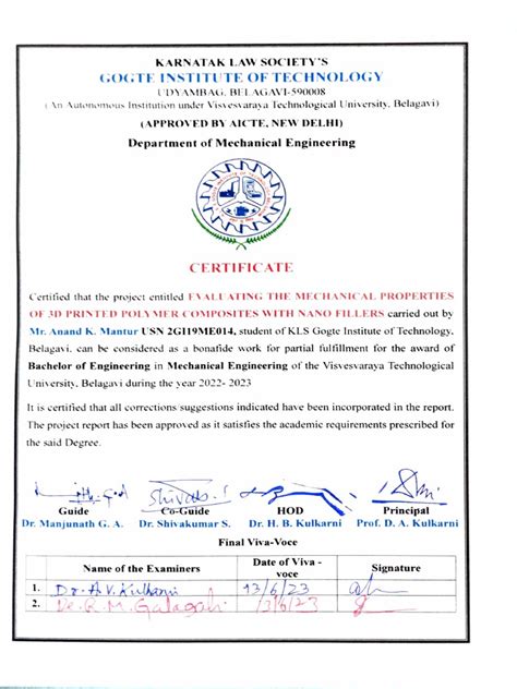 Project Report Certificate Pdf