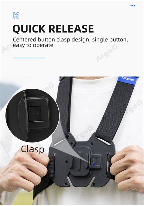 Telesin Quick Release Chest Strap Mount For Most Action Cameras