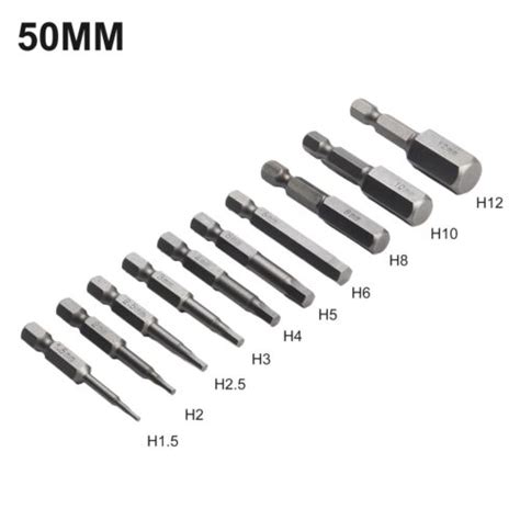 10pcs Hex Shank Magnetic Screwdriver Bits H1 5h12 50mm Length For Various Uses Ebay