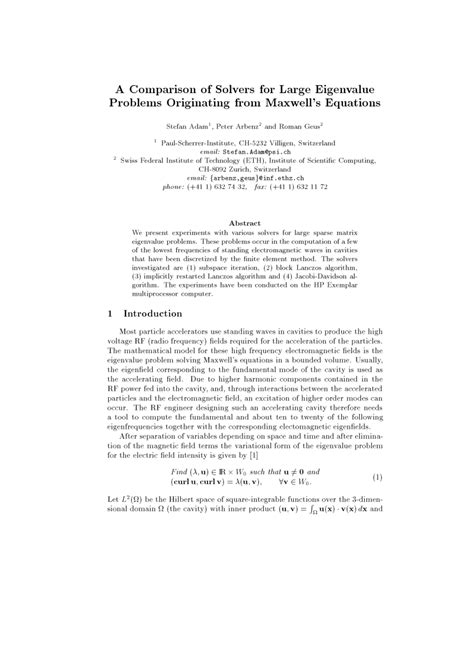 Pdf Parallel Solvers For Large Eigenvalue Problems Originating From
