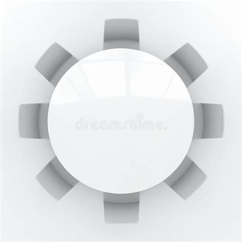 Minimalist White Conference Table Top View Stock Illustration