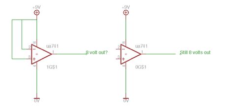 op amp question about the output voltage of an op amp ua741