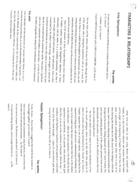 Maus Characters And Relationships Pdf