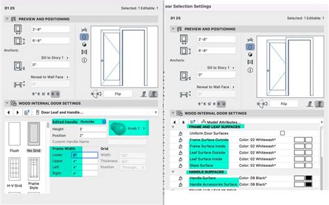 Door And Hardware Schedules With Surfaces Handles Graphisoft