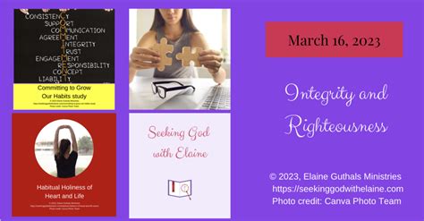 Integrity And Righteousness Seeking God With Elaine