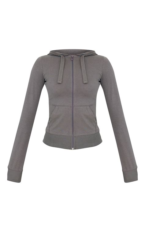 Tall Charcoal Zip Up Fitted Track Jacket Tall Plt Usa