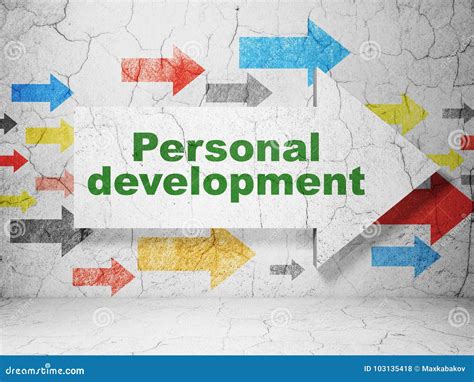 Education Concept Arrow With Personal Development On Grunge Wall