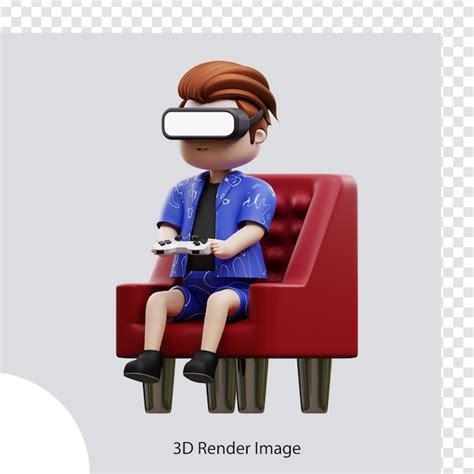 Premium Psd 3d Illustration Metaverse Character Playing Game For Web App Infographic App