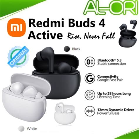 Original Malaysia Xiaomi Redmi Buds Active True Wireless Earphones Bluetooth Connection