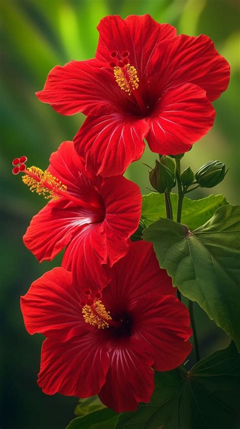 Red Hibiscus Flowers Bright Red Flowers Flowers Exotic Flowers Hd