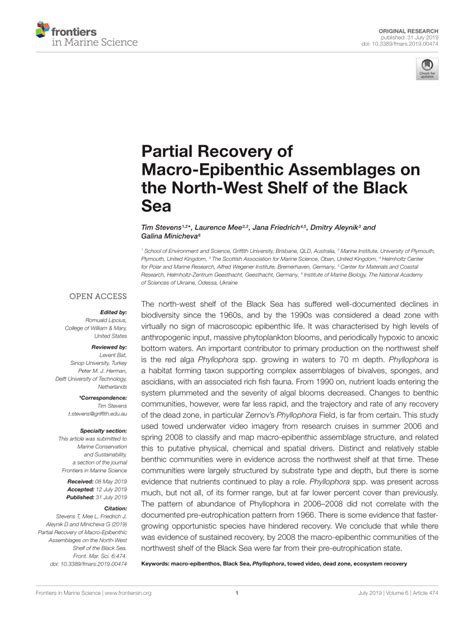 Pdf Partial Recovery Of Macro Epibenthic Assemblages On The North