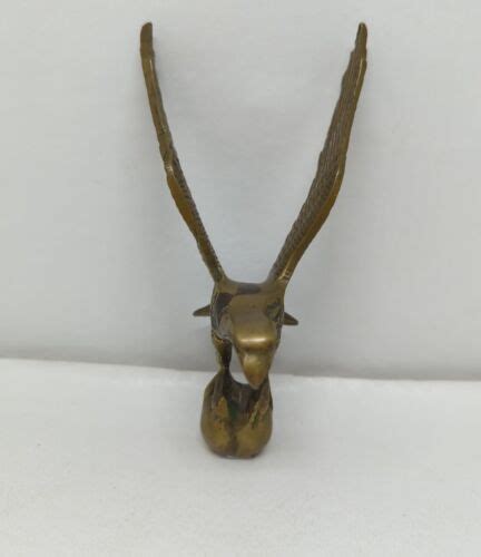 Vtg Solid Brass American Eagle Spread Wing On Ball Figurine Finial 55