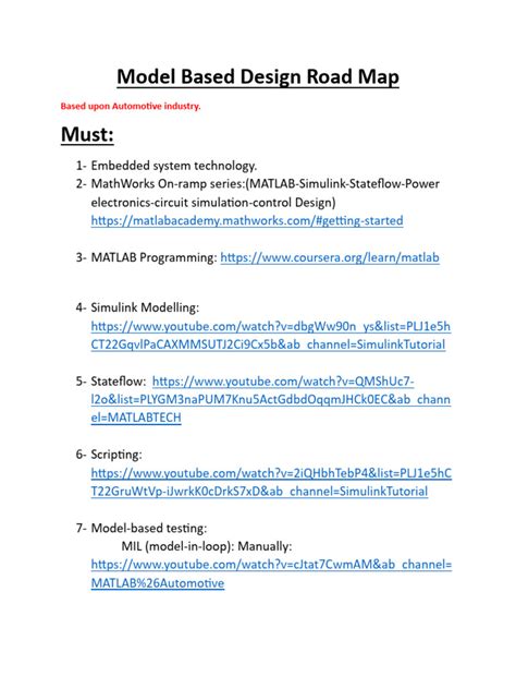 Model Based Design Road Map Pdf