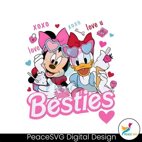Minnie Daisy Besties Valentine Png Clipart Peace Svg