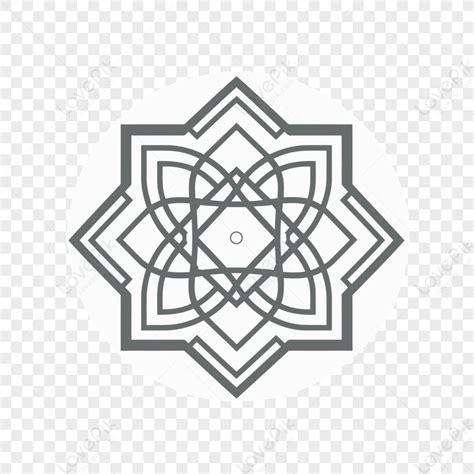 Geometric Arabic Logo Design With Four Directions Of The Compass Vector Illustration Png Image