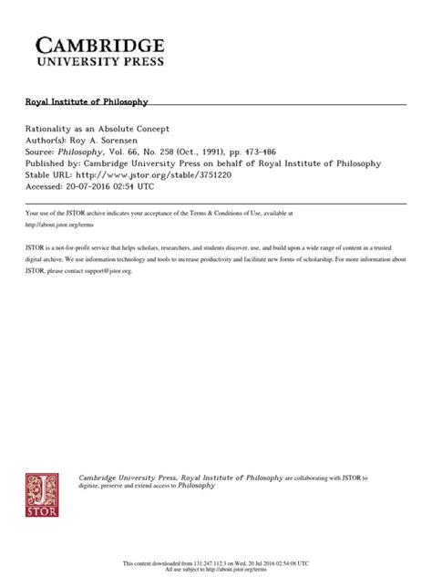 Rationality As An Absolute Concept Pdf Rationality Reason