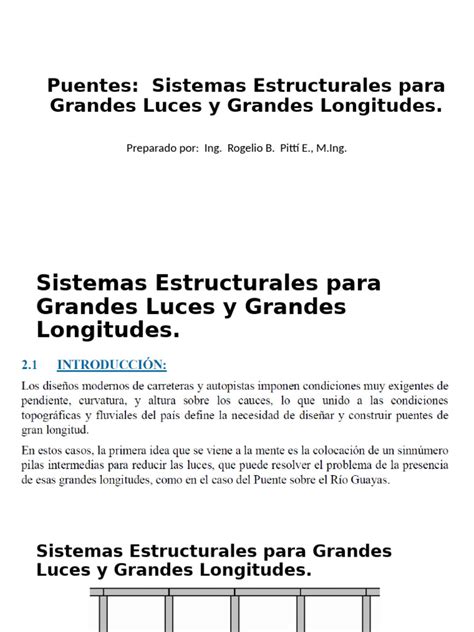 5 Presentacion 3 Sistemas Estructurales Para Grandes Luces Y Grandes Longitudes Pdf