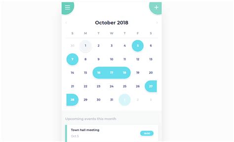 20 Css Calendar Examples Inspiration Design Onaircode