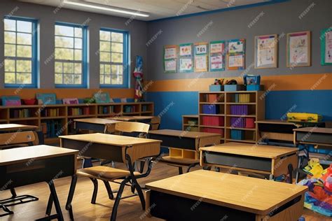 Classroom With Student Cubbies Premium Ai Generated Image