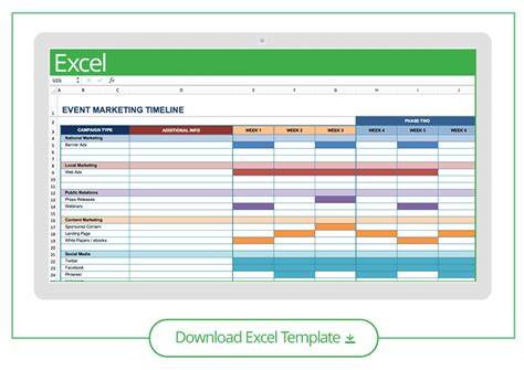 Marketing Timeline Template Excel