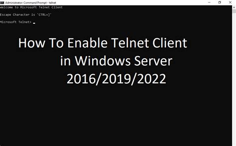 How To Enable Telnet Client In Windows Server 201620192022
