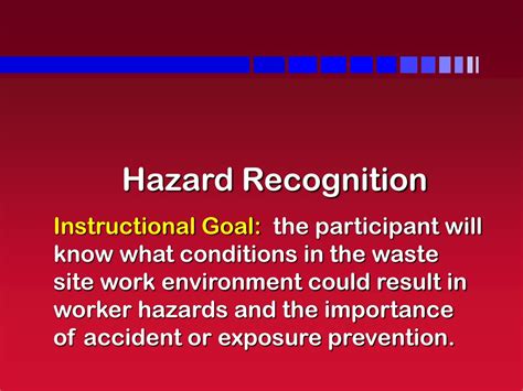 Ppt Waste Site Hazard Recognition Training For Worker Safety