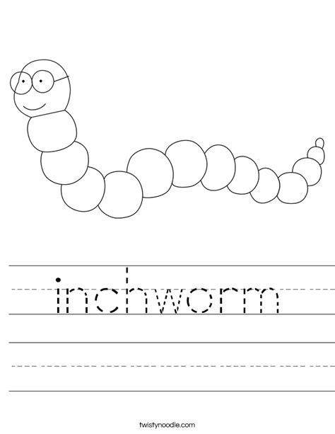 Inchworm Worksheet Twisty Noodle