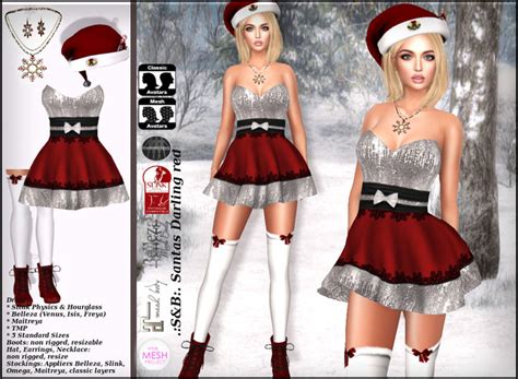 Second Life Marketplace Sandb Santas Darling Red