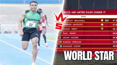 Jamaican 16 Year Old Nickecoy Bramwell Breaks Usain Bolts 400m Record