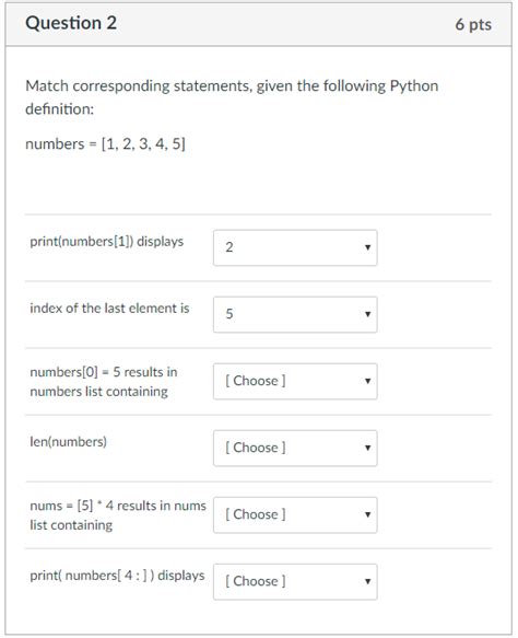 Solved Question 4 7 Pts Assume A List Object Called Mylist