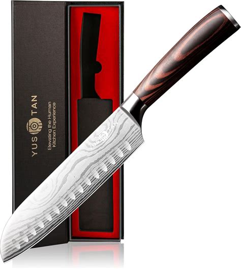 Yusotan Japanese Santoku Knife Professional 7 Inch Chef