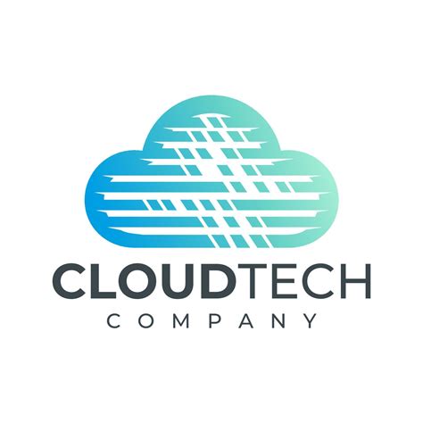 Modern Digital Cloud Technology Logo Design Pixel Line Cloud Server