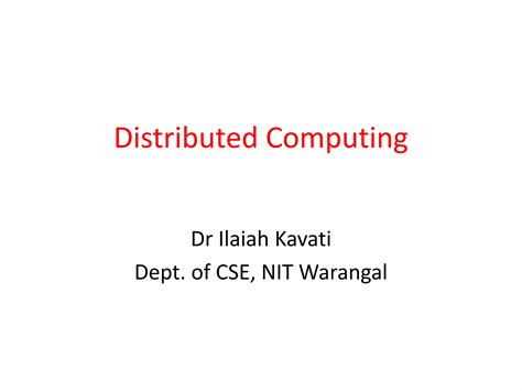 Distributed Computing Ppt Pptx