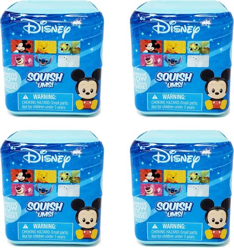 Disney Squish Ums Lot Of 4 Blind Capsules Collect All 6 Squishy