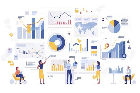 Premium Photo Vector Illustration Of Business Data Graph Analysis On