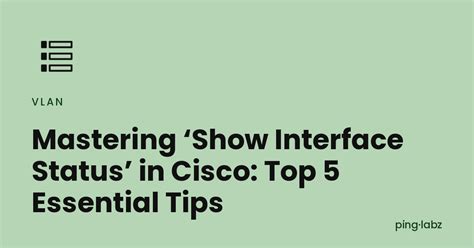 Show Interface Status In Cisco 5 Essential Tips