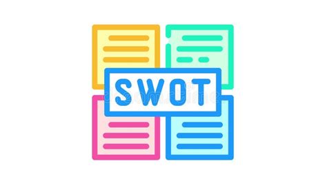 Swot Analysis Color Icon Animation Stock Footage Video Of Online