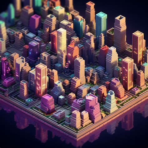Premium Ai Image Isometric 3d Rendering Of City