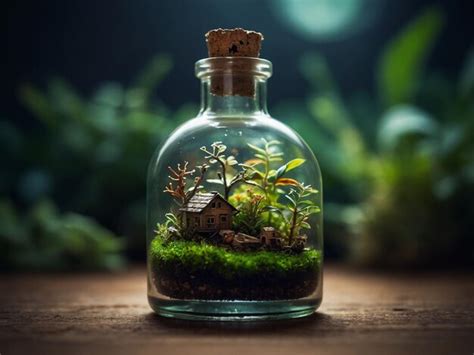 Premium Photo Mini Ecosystem In A Bottle
