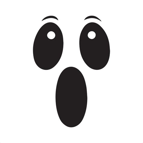 Spooky Ghost Face Clipart With Frightening Expression 54523778 Vector