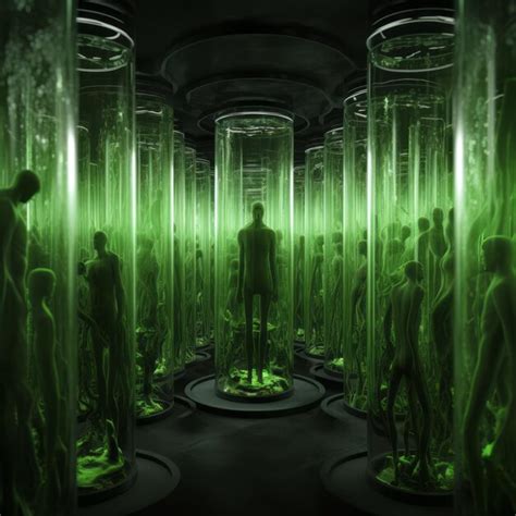Premium Photo Endless Rows Of Human Mutants Inside Glass Tubes
