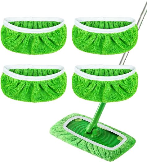 4 Pack Reusable Microfiber Mop Pads For Swiffer Sweeper