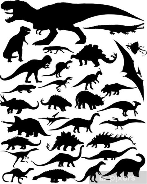 Wall Mural Dinosaur Silhouettes Pixers Hk