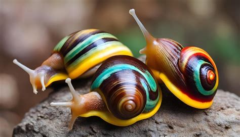 Los Caracoles Polymita Picta O Caracoles Cubanos Uno De Los Caracoles Terrestres Más Coloridos Y