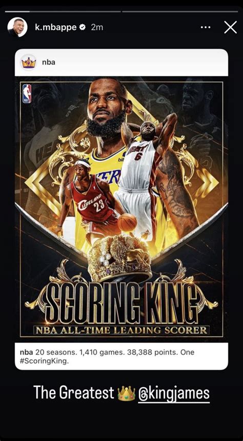 Mbappe Reacts To Lebron James Becoming Nbas All Time Leading Scorer